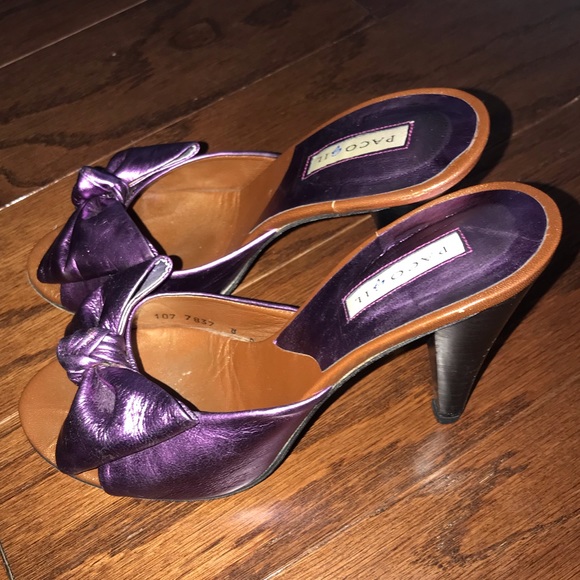 Paco Gil | Shoes | Paco Gil Purple Heels With Bows In Size 8 | Poshmark